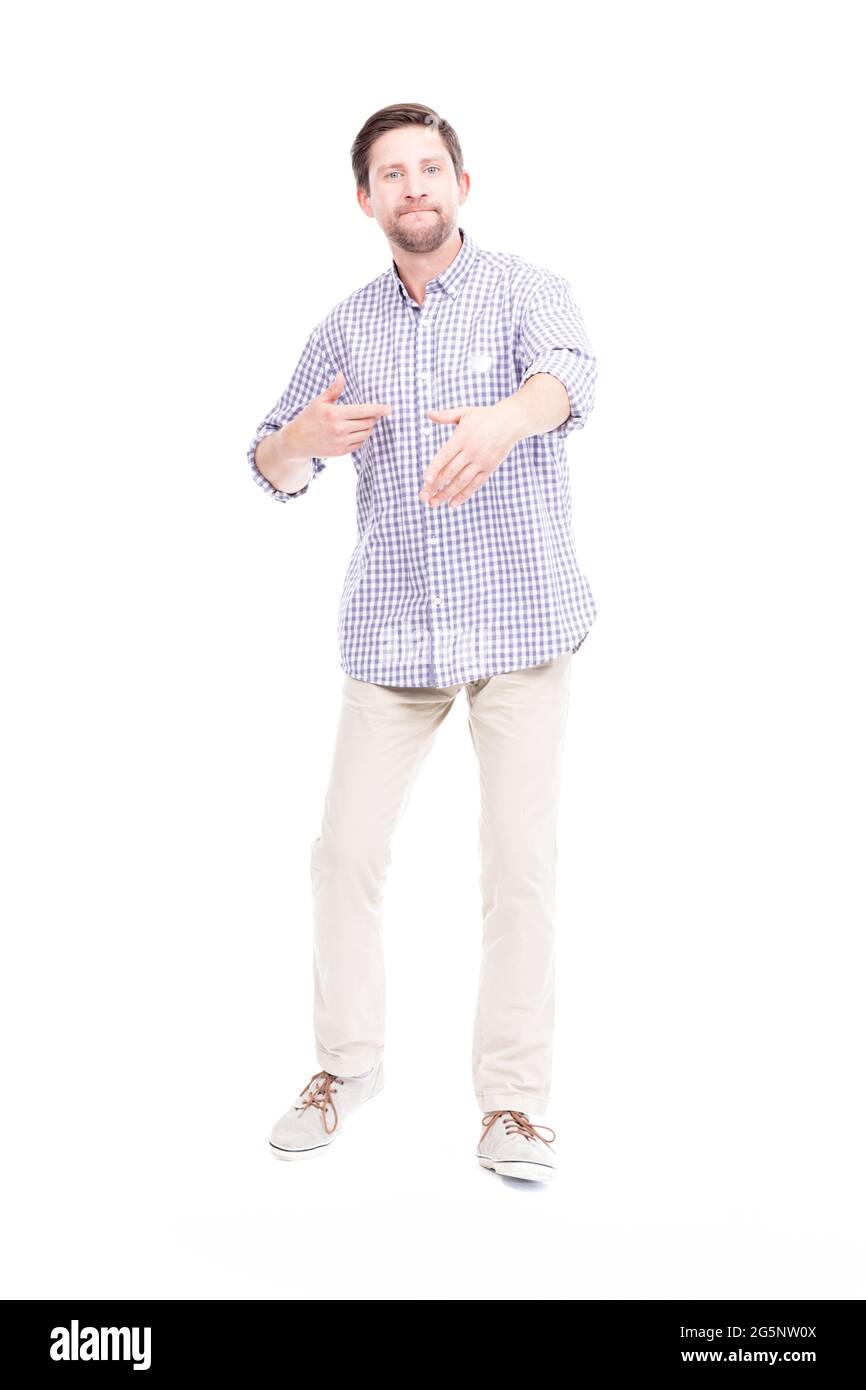 Gesturing mature man wearing Cut Out Stock Images & Pictures - Alamy