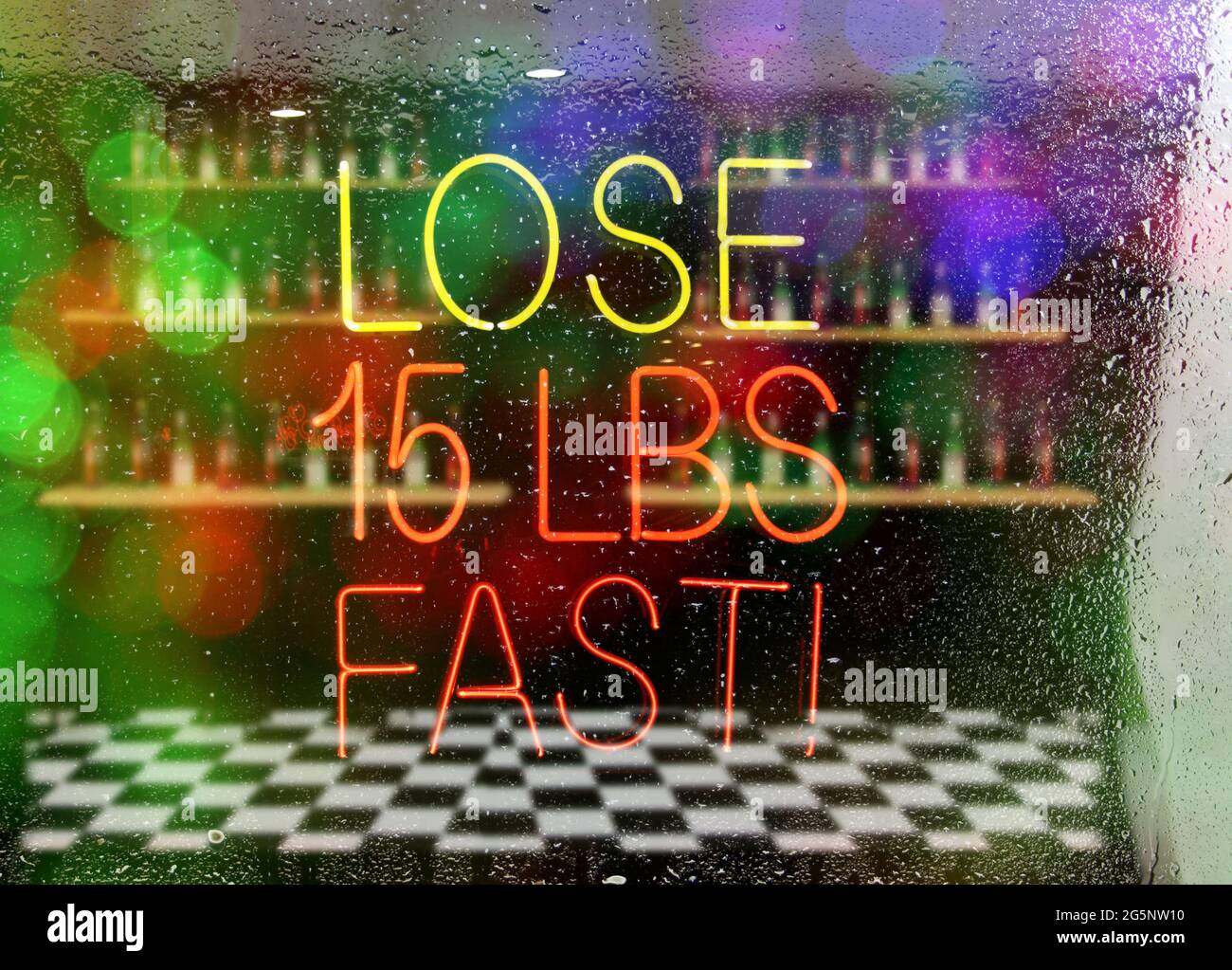 Weight Loss Sign at Health Club Stock Photo - Alamy