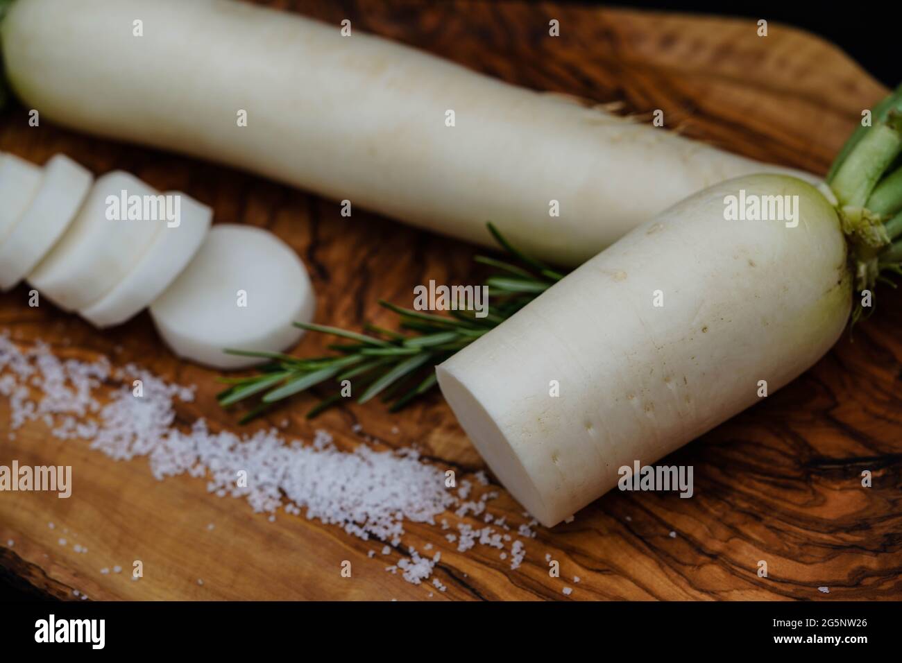 radish the long white root vegetable Stock Photo - Alamy
