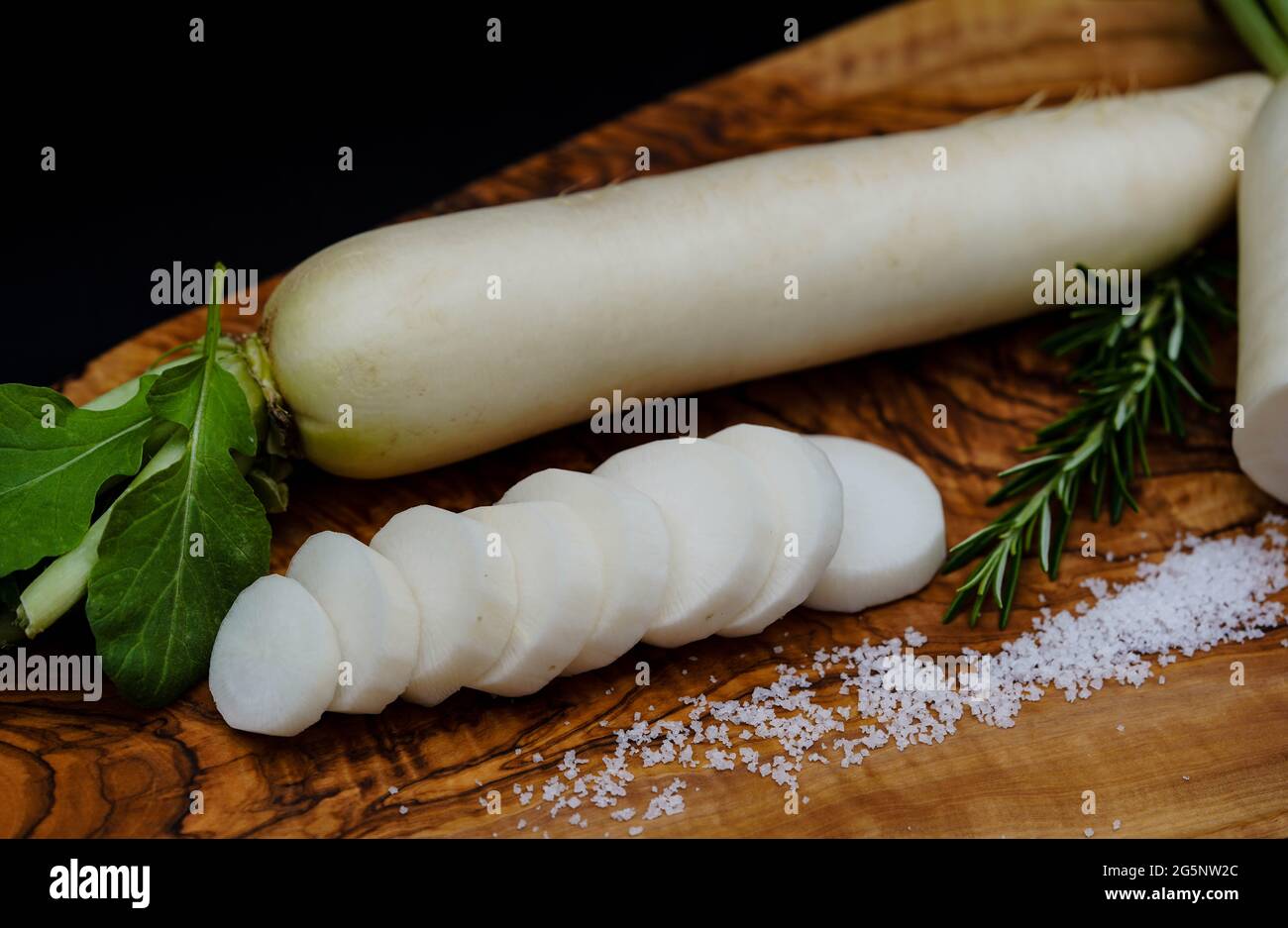 radish the long white root vegetable Stock Photo - Alamy