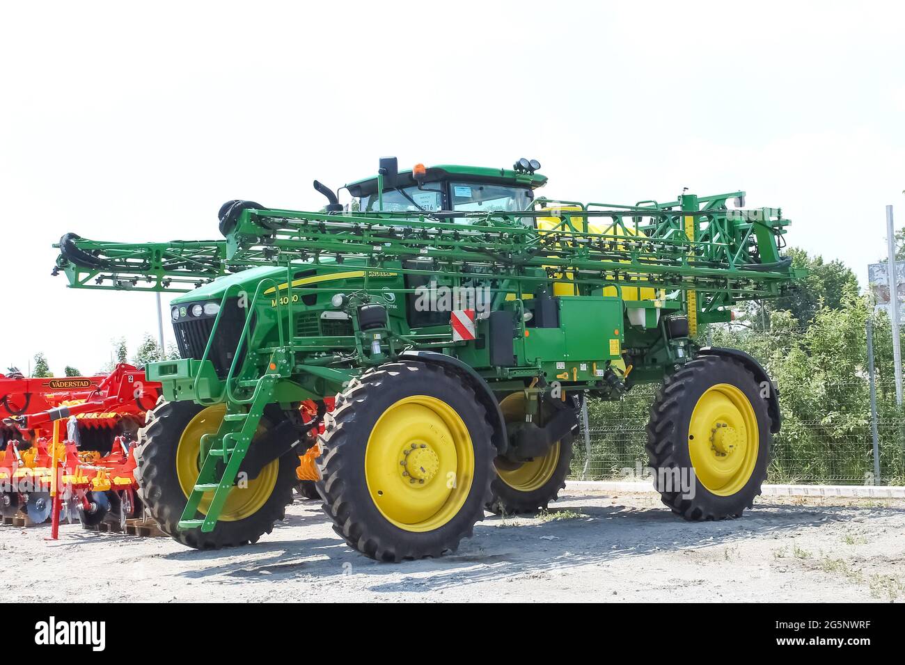 Kyiv, Ukraine - June 28, 2020: The self-propelled sprayer John Deere ...