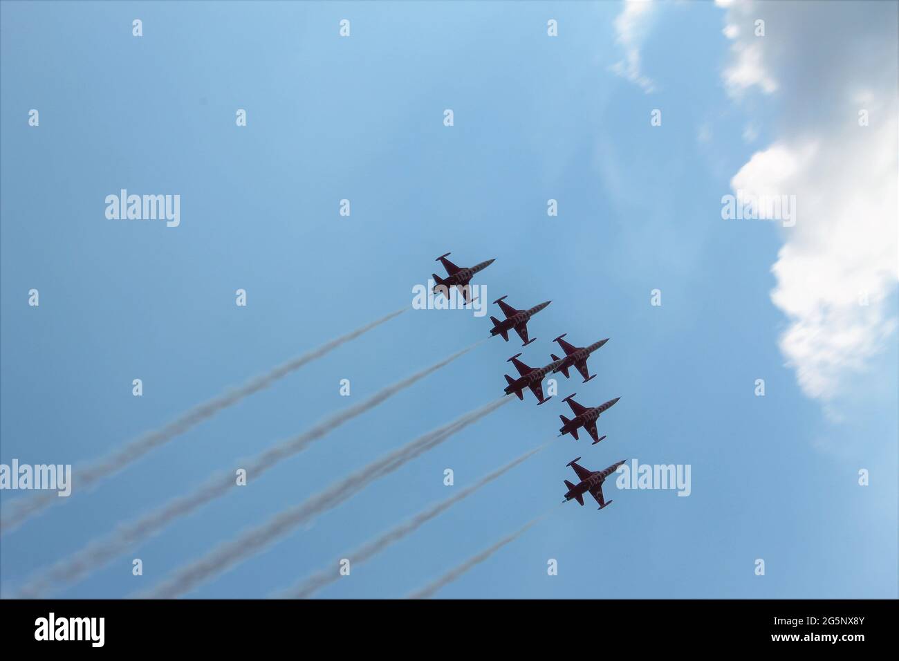 Turkish stars aircraft aerobatic team show Stock Photo - Alamy