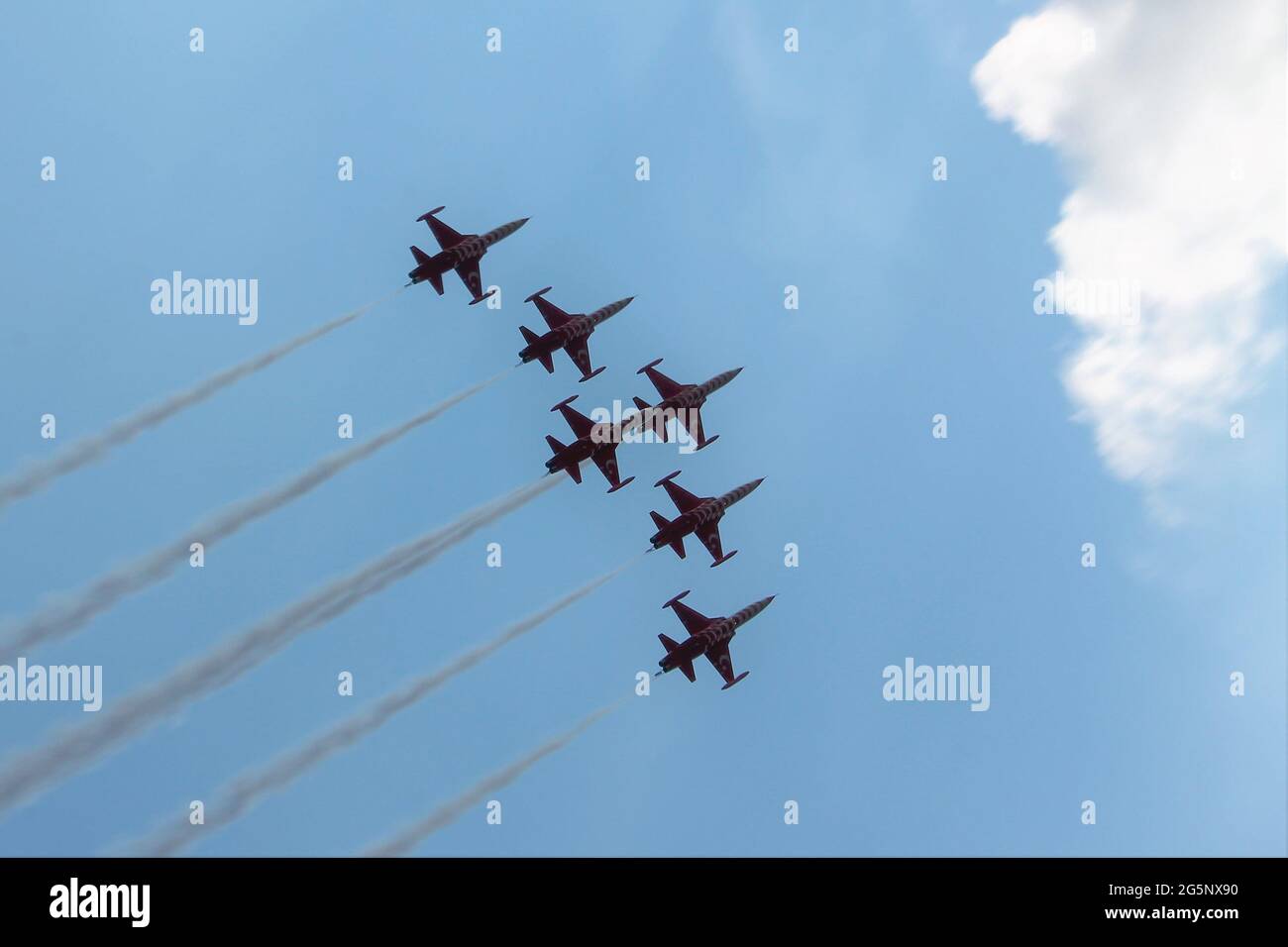 Turkish stars aircraft aerobatic team show Stock Photo - Alamy