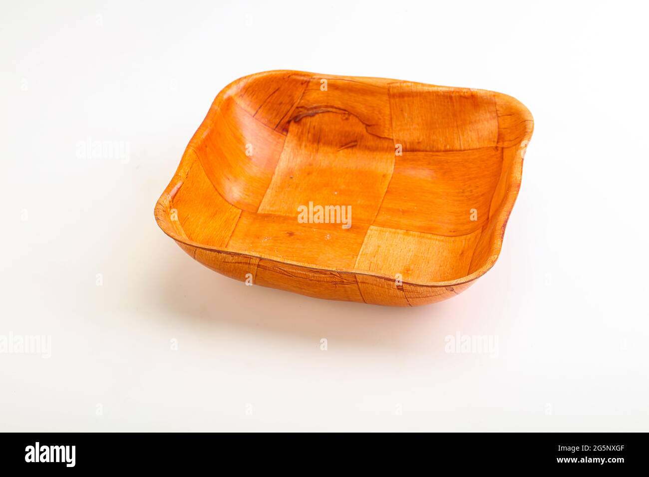 Wooden empty bowl for kitchen isolated Stock Photo - Alamy