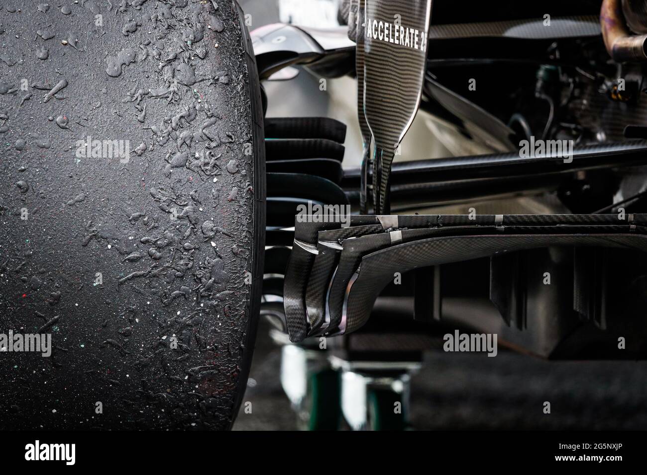 Focus on the diffusor of the Mercedes AMG F1 GP W12 E Performance ...