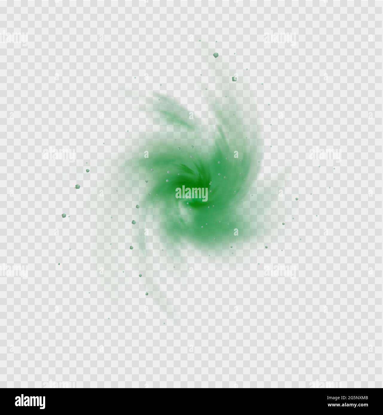 Green fog or smoke. Green dust with particles. Smoke or dust isolated ...