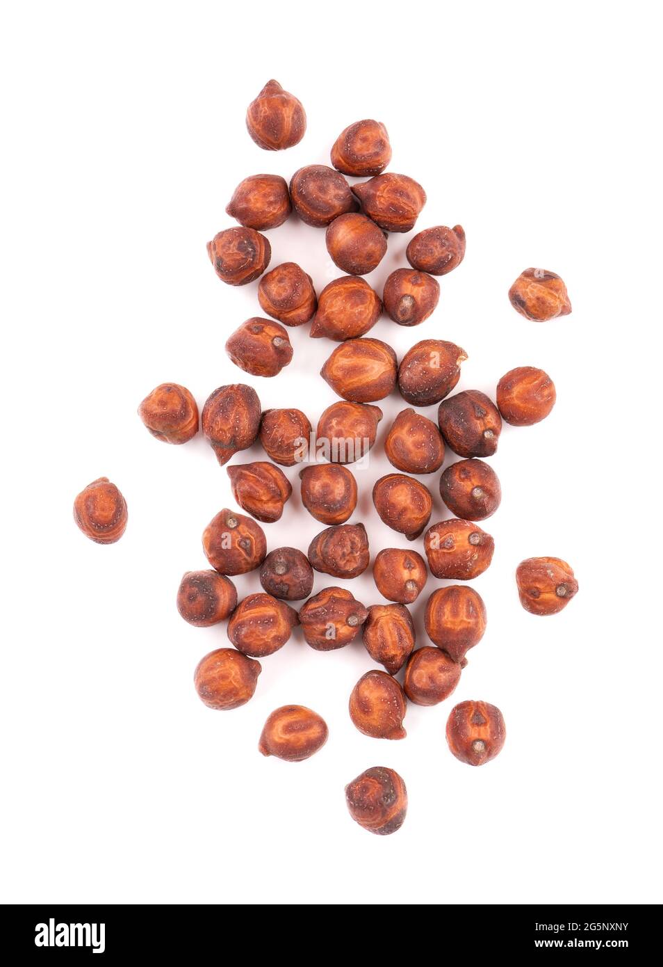 Pile of brown chickpeas, isolated on white background. Brown chickpea ...