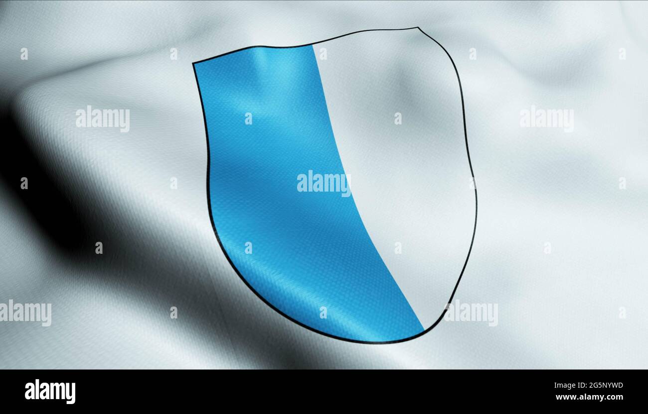 3D Illustration of a waving Switzerland city flag of Lucerne Stock ...