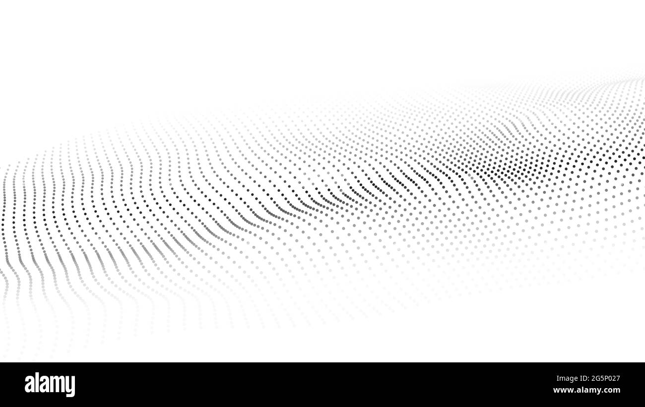 Vector abstract futuristic background. Big data visualization. Dynamic wave of particles Stock ...