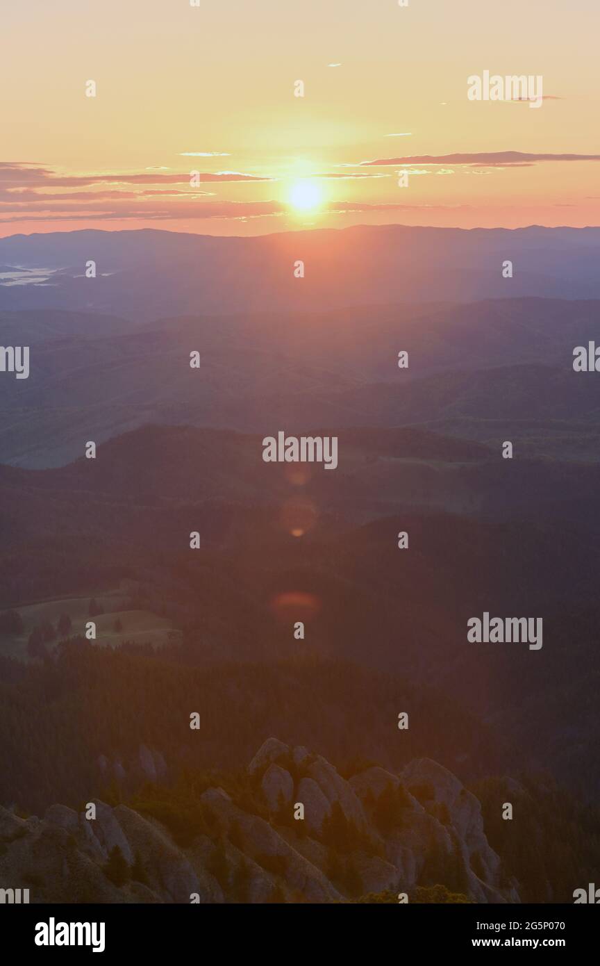 Spring Landscape With Snowy Mountains, Ciucas, Transylvania, Romania ...