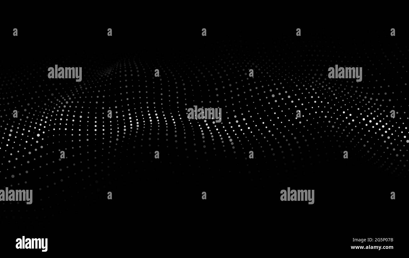 Vector abstract futuristic background. Big data visualization. Dynamic wave of particles Stock ...
