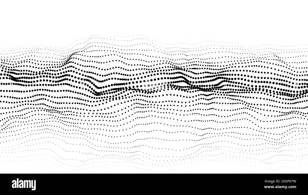 Vector abstract futuristic background. Big data visualization. Dynamic wave of particles Stock ...