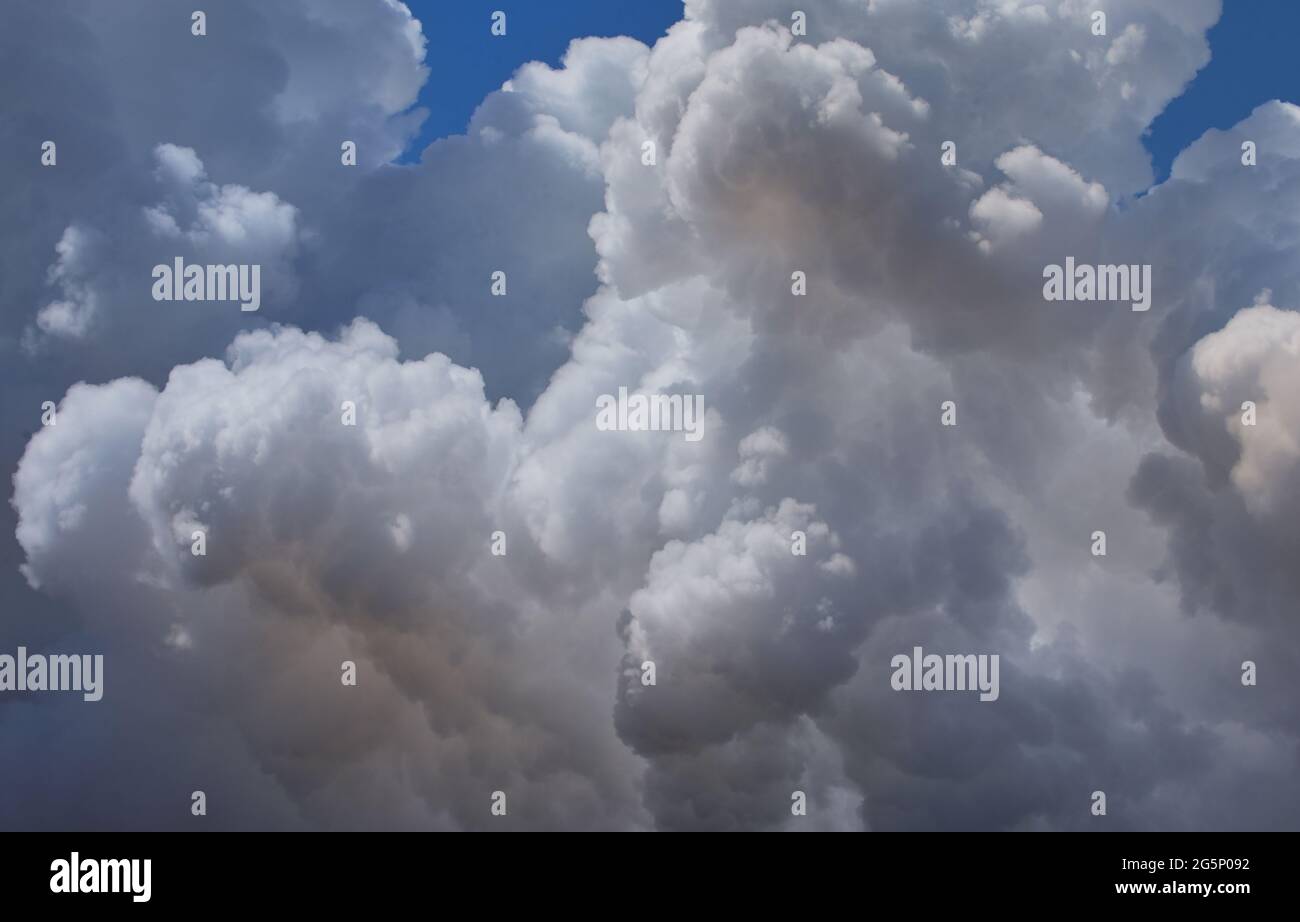 Dramatic Sky with Colored Steam from Factory Stock Photo - Alamy