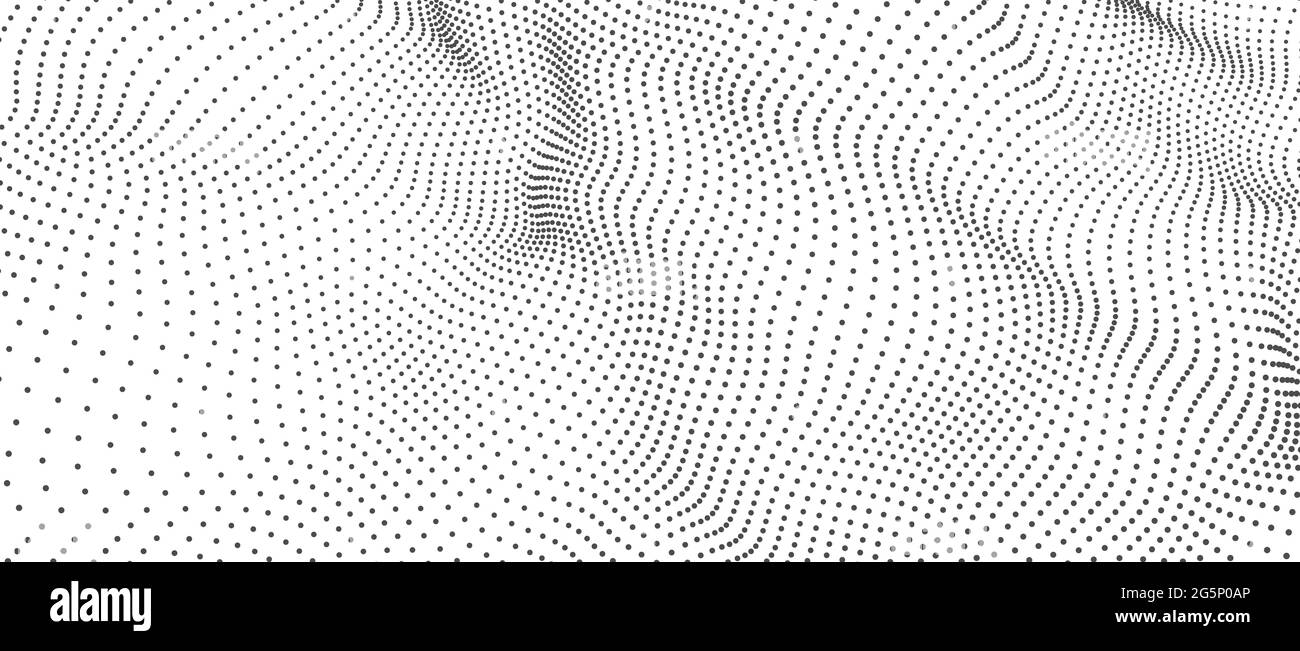 Vector Abstract Futuristic Background Big Data Visualization Dynamic Wave Of Particles Stock