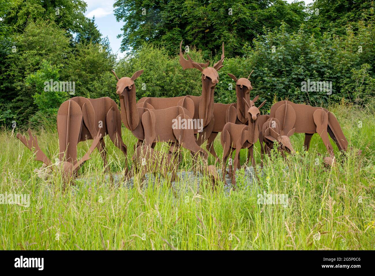 Roadside art drawing attention to Bedale, North Yorkshire, UK Stock ...