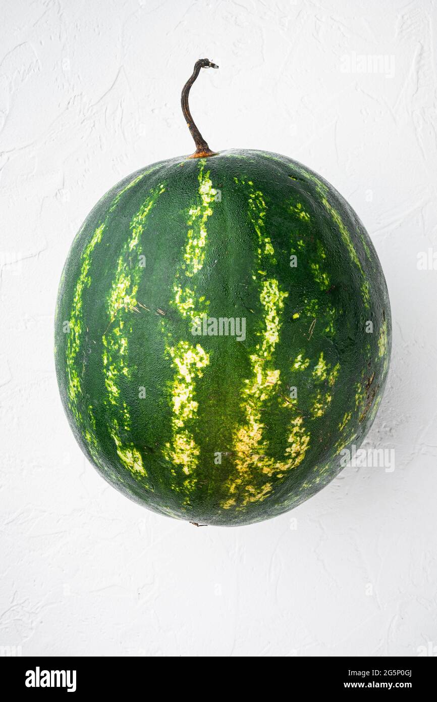 Organic watermelon set, on white stone table background Stock Photo - Alamy