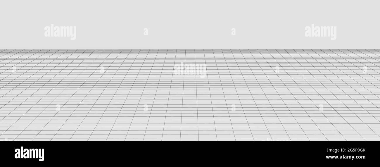 Abstract perspective grid. Wireframe landscape. Vector illustration ...