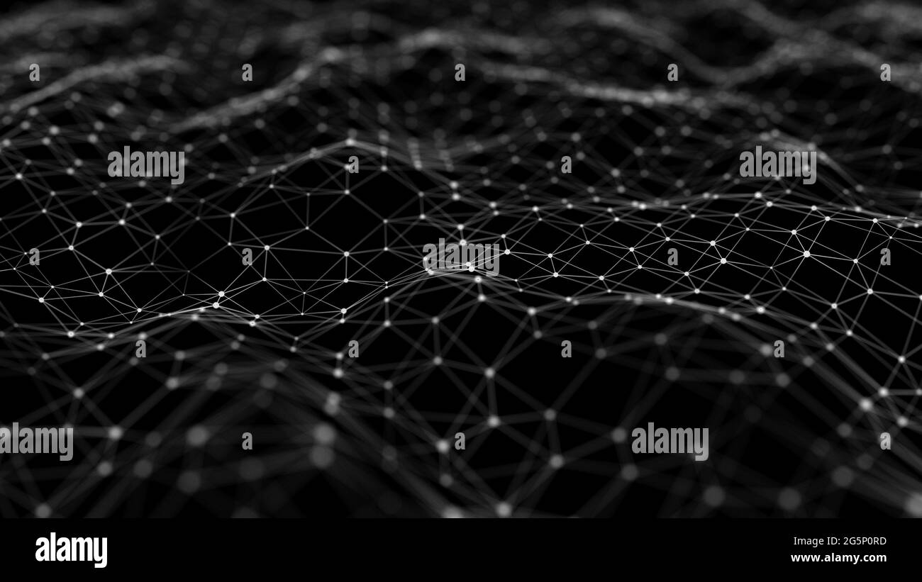 Technology dots background. Big data visualization. Futuristic dynamic ...