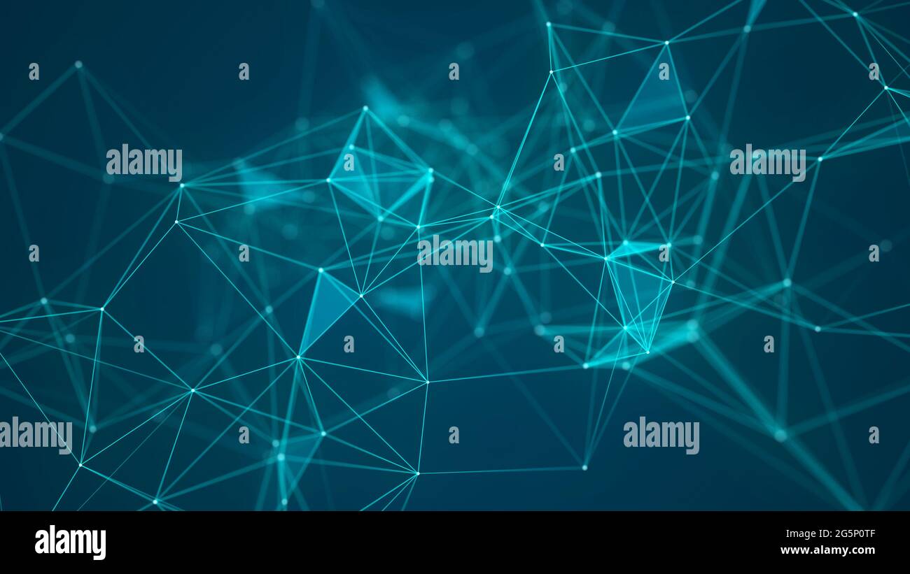 Abstract technology background. Network connection structure. 3D ...