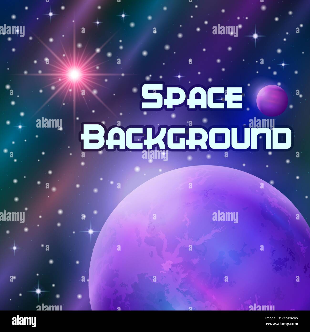 Space Background with Planet and Sun Stock Vector Image & Art - Alamy