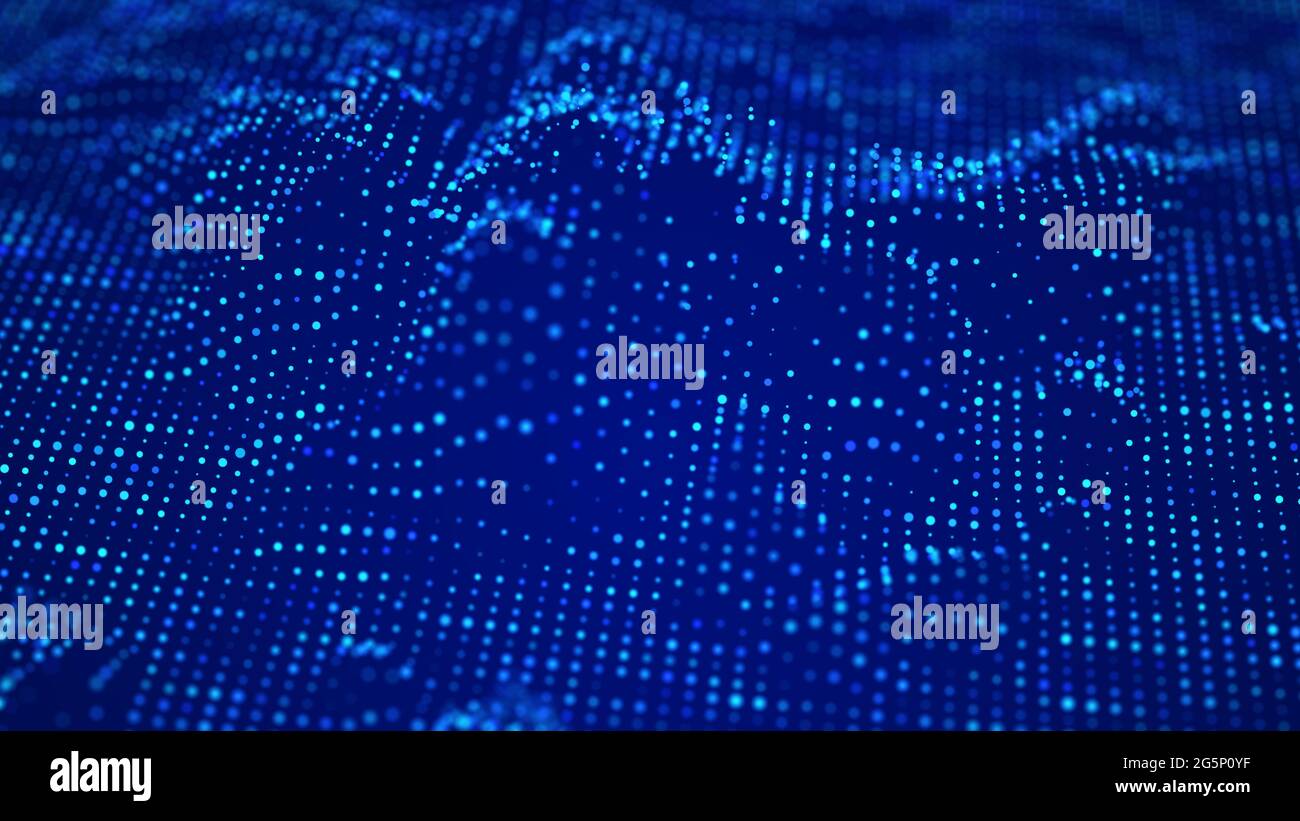 Abstract futuristic background. Big data visualization. Dynamic wave of ...