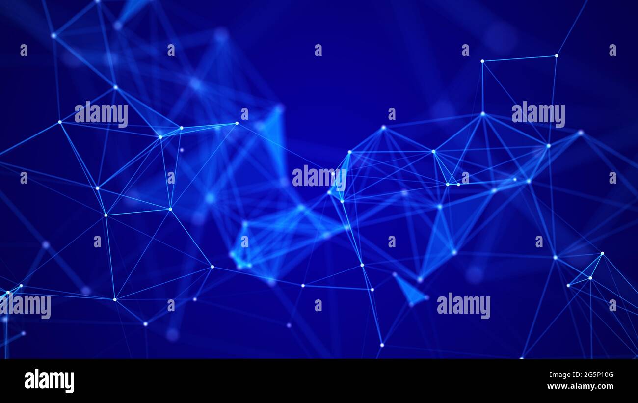 Abstract technology background. Network connection structure. 3D ...