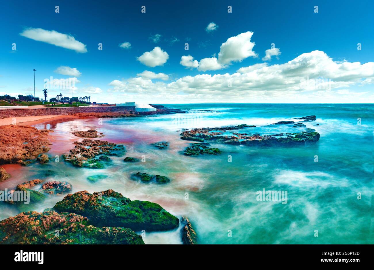 Seashore and beach.Rocky sea coast landscape Stock Photo - Alamy