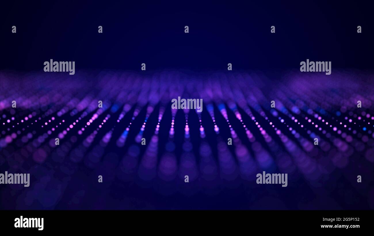 Color music sound wave. Abstract futuristic background of particles ...