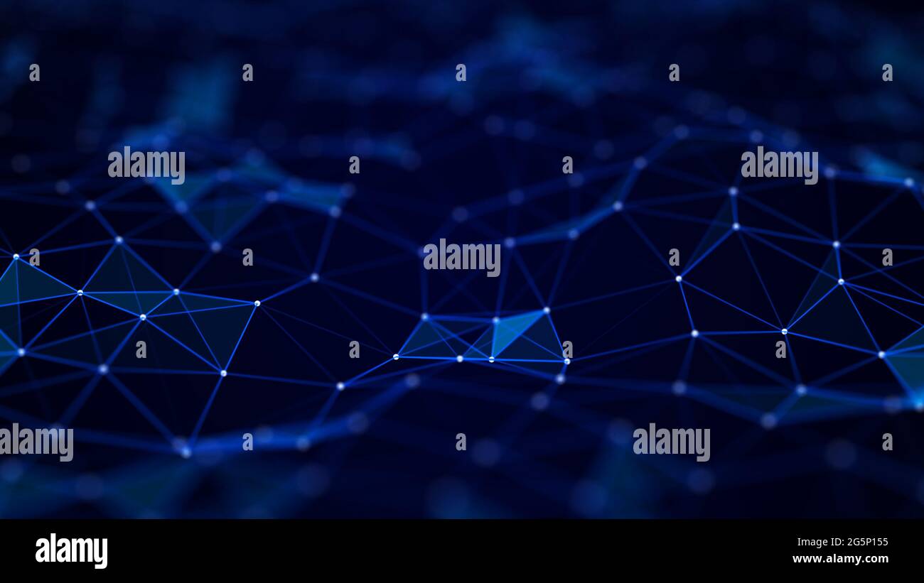 Abstract technology background. Network connection structure. 3D ...