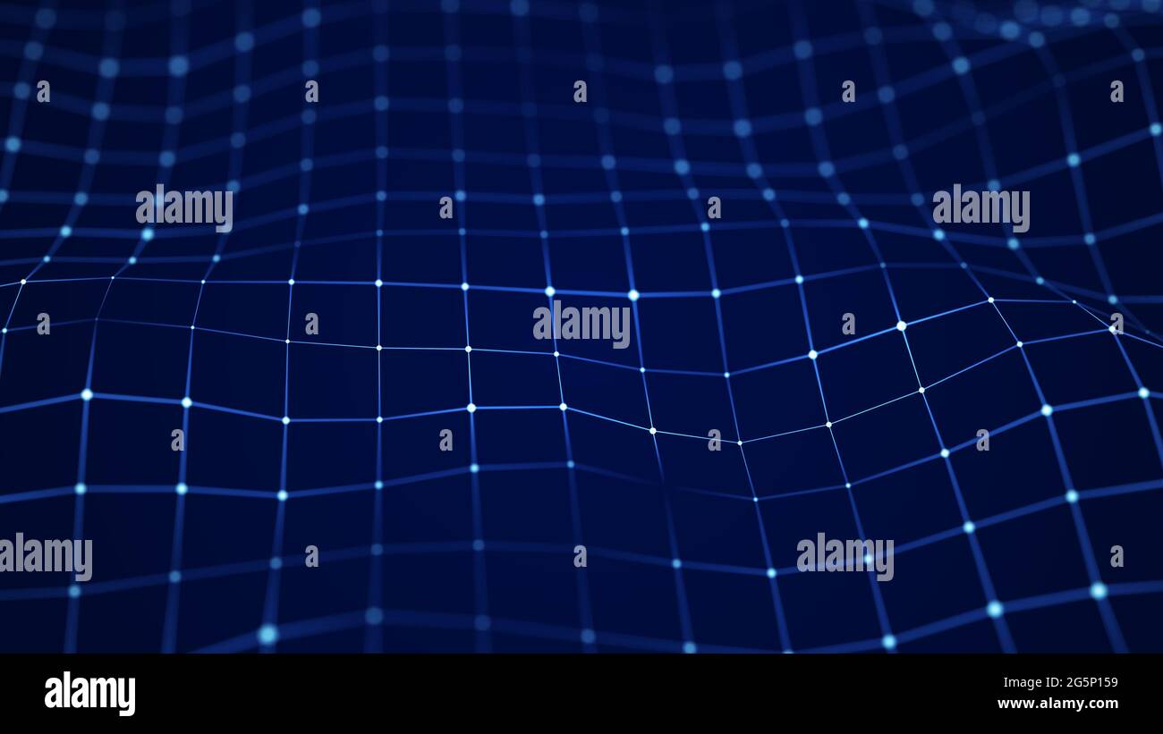Blue digital background. Network connection structure. 3D rendering ...
