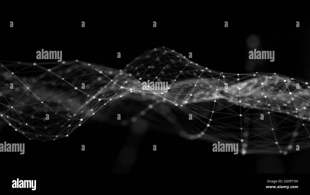 Technology dots background. Big data visualization. Futuristic dynamic ...