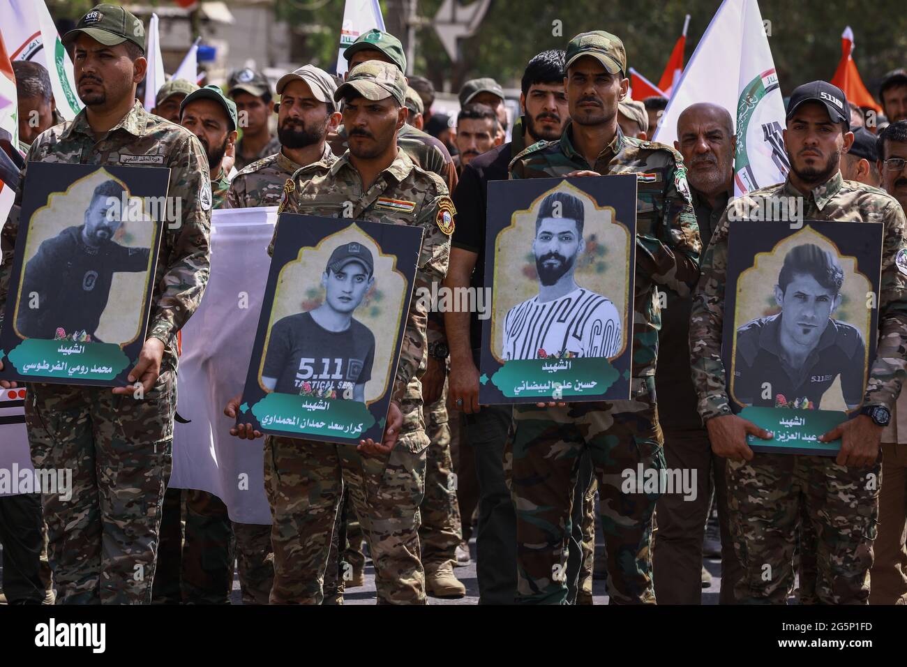 Baghdad, Iraq. 29th June, 2021. Members of the Popular Mobilization ...