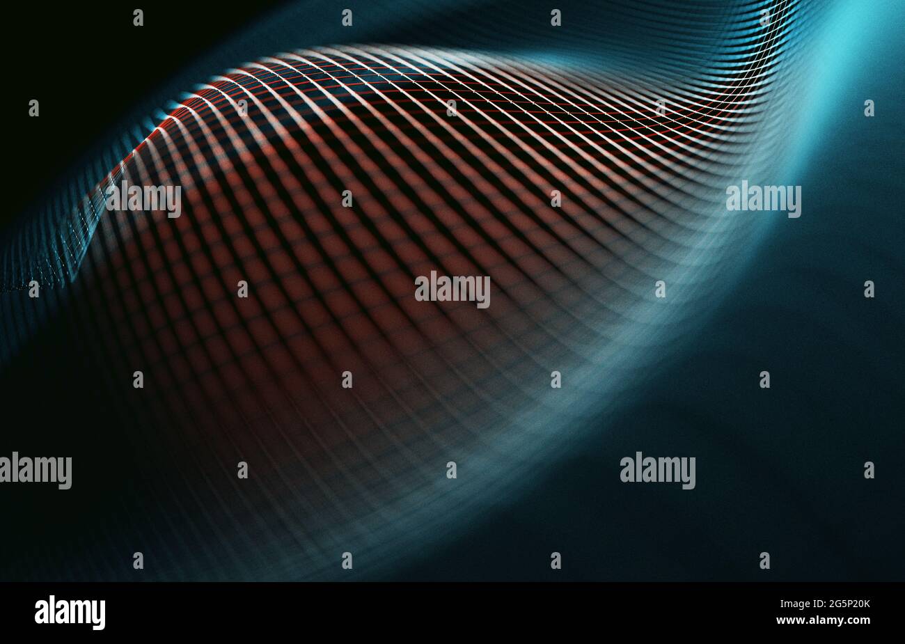 Mesh or net with lines and geometric shapes detail.3d illustration ...