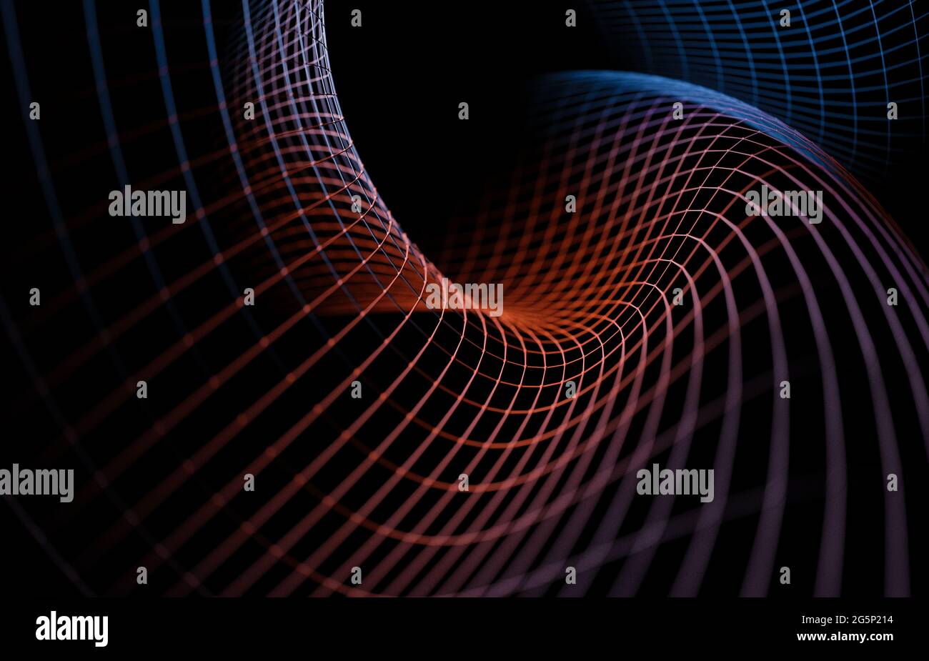 Mesh or net with lines and geometric shapes detail.3d illustration ...