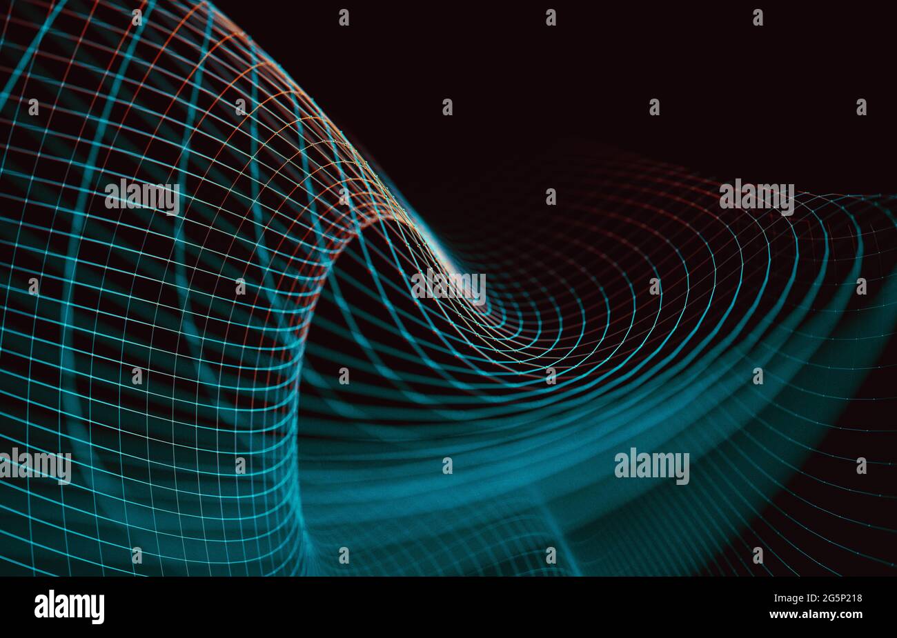 Mesh or net with lines and geometric shapes detail.3d illustration ...