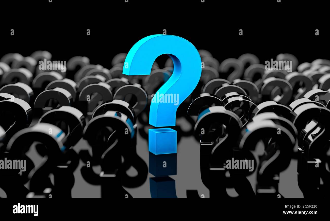 Concept of doubts and questions.Question mark.3d illustration Stock ...