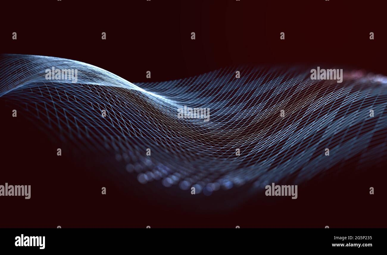 Mesh or net with lines and geometric shapes detail.3d illustration ...