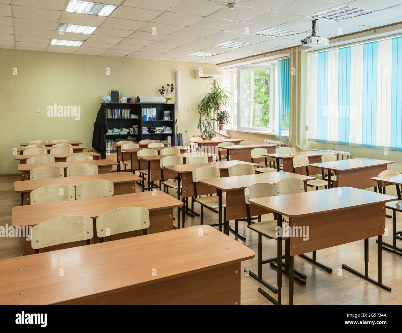 The audience of a school class without people Stock Photo - Alamy