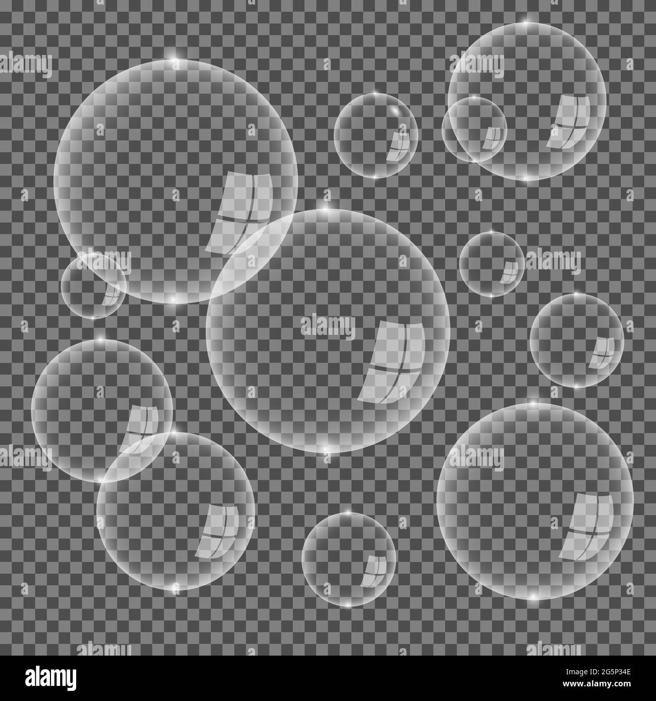 Set of realistic transparent colorful soap bubbles isolated on ...