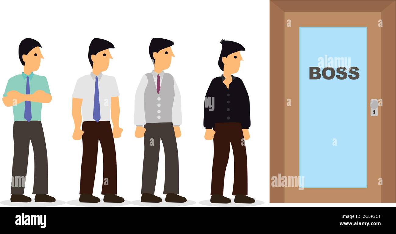 Business people waiting outside the boss office. Concept of Job ...