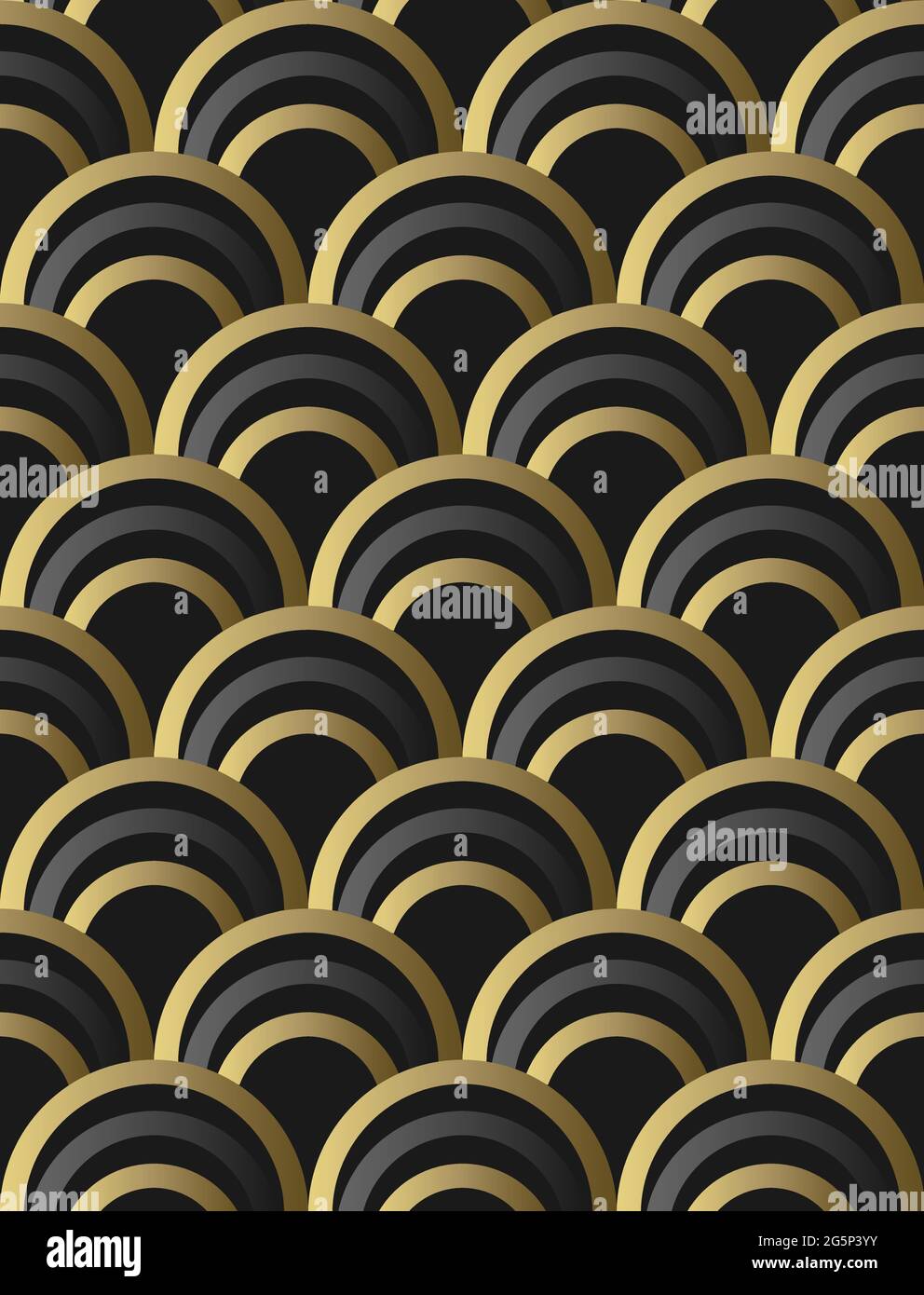 Semi circle pattern vector with black and Gold color Stock Vector Image ...