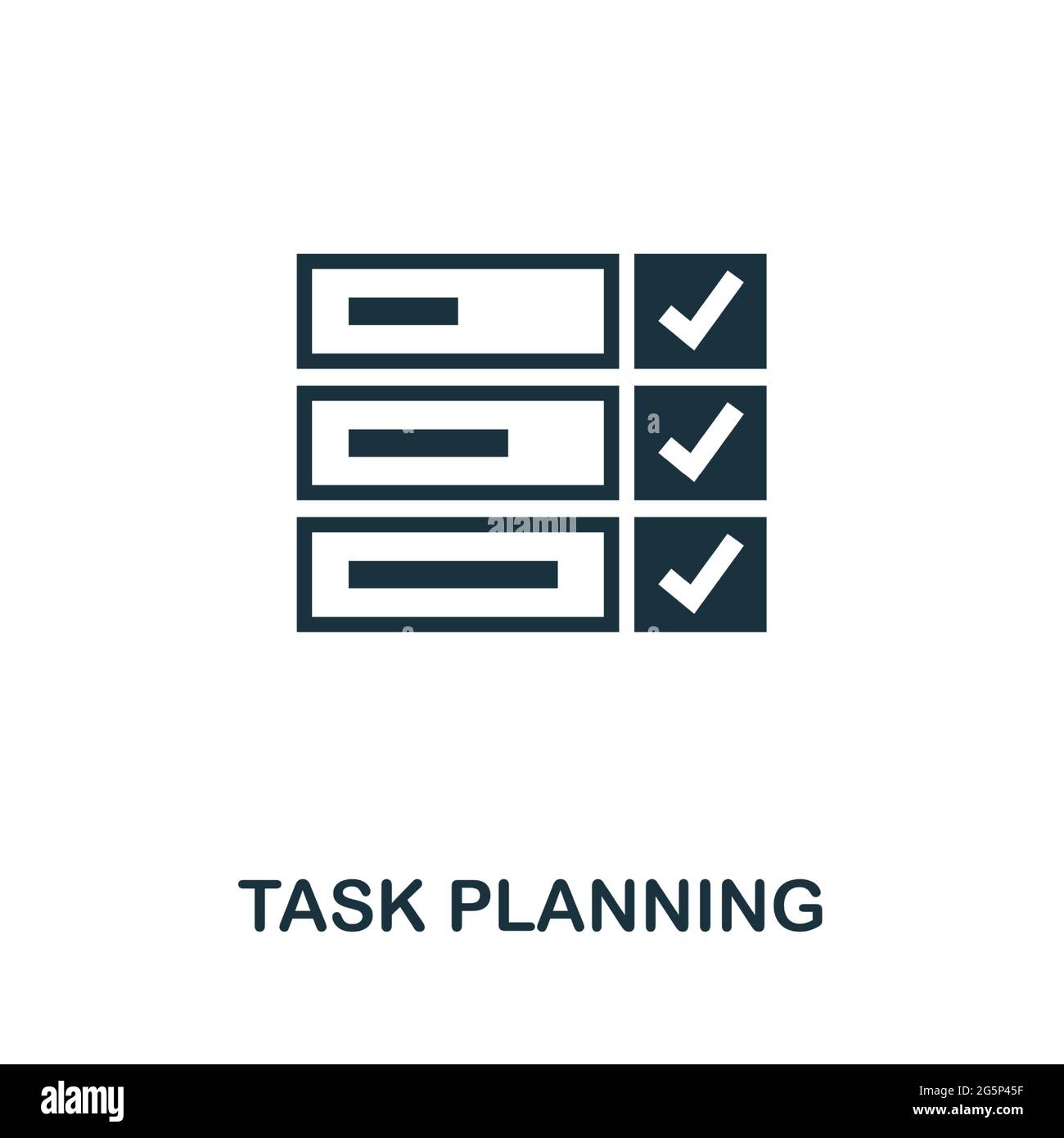 Task Planning icon. Simple creative element. Filled monochrome Task ...