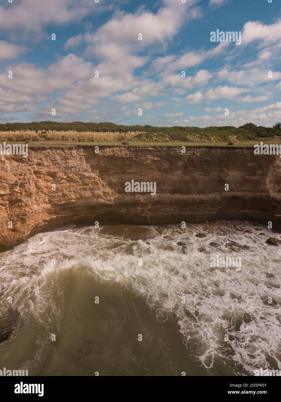 Aerial view of cliffs by the sea Stock Photo - Alamy