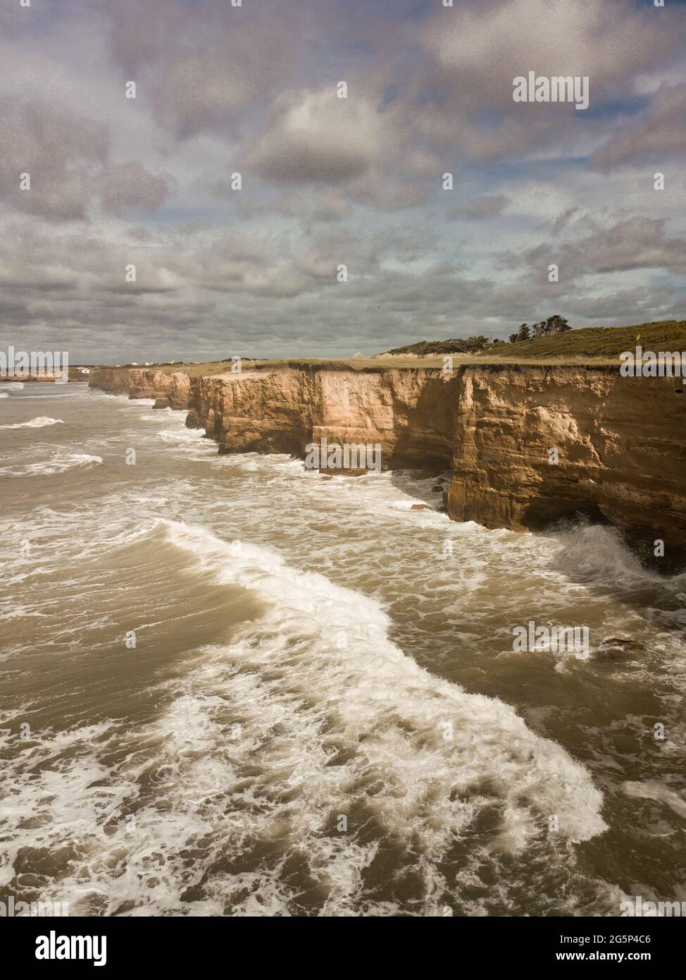 Aerial view of cliffs by the sea Stock Photo - Alamy