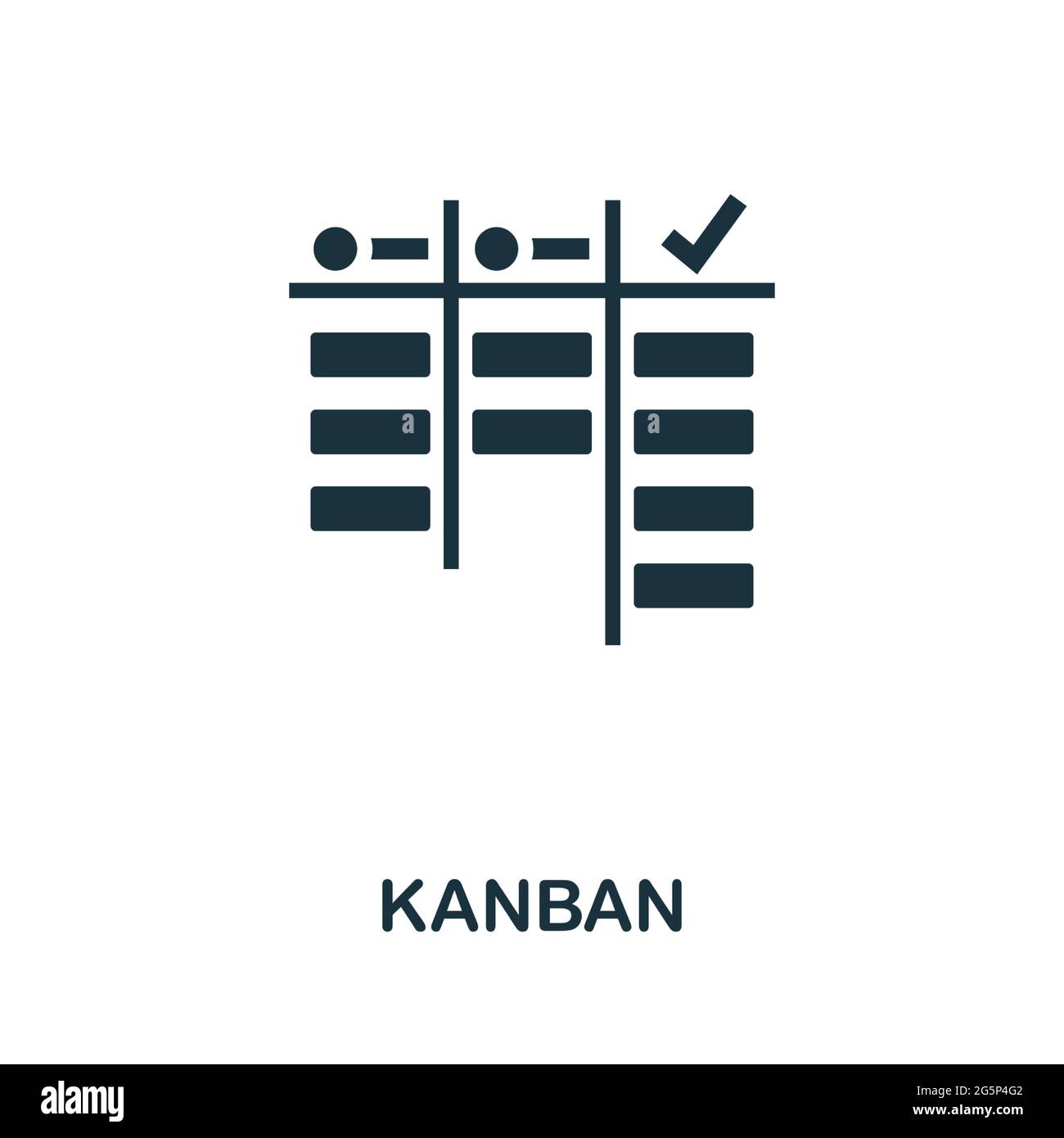 Kanban icon. Simple creative element. Filled monochrome Kanban icon for ...