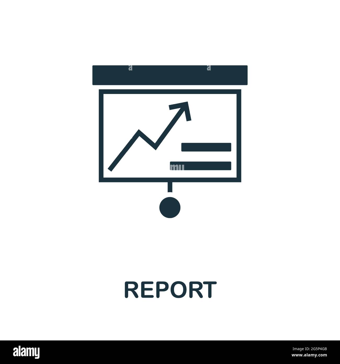 Report icon. Simple creative element. Filled monochrome Report icon for ...
