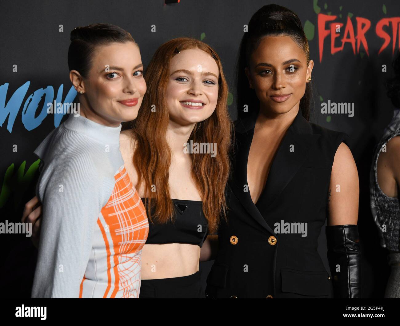 Los Angeles, USA. 28th June, 2021. (L-R) Gillian Jacobs, Sadie Sink and ...