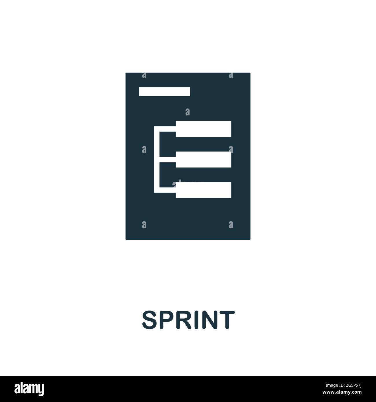 Sprint icon. Simple creative element. Filled monochrome Sprint icon for ...