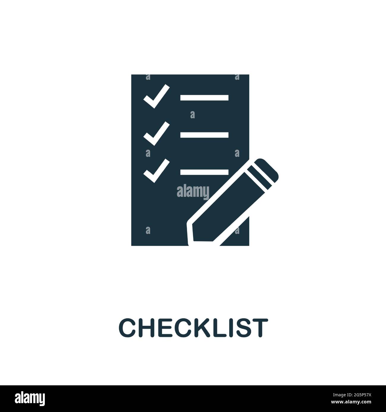 Checklist icon. Simple creative element. Filled monochrome Checklist ...