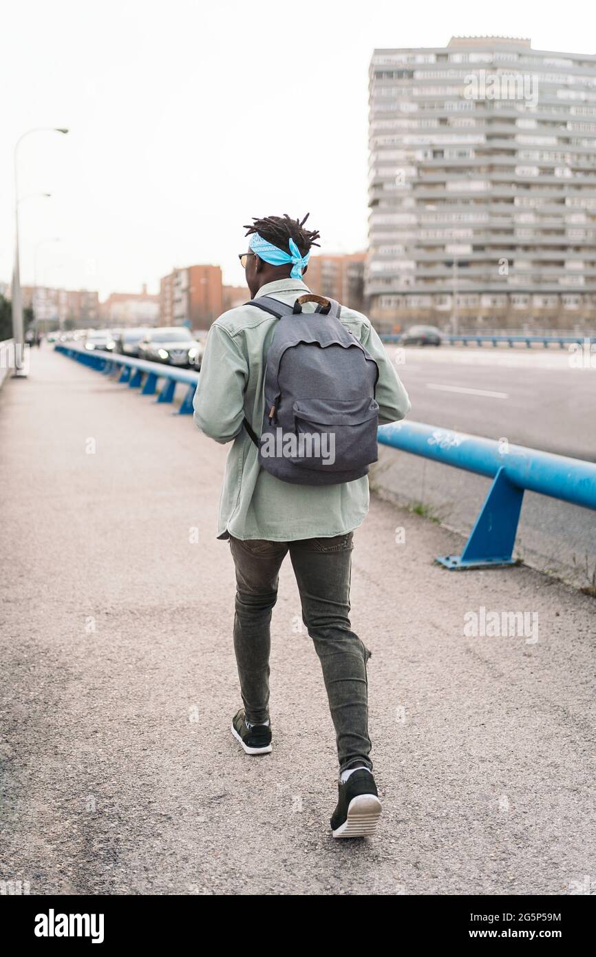 African american male backpack outside hi-res stock photography and ...